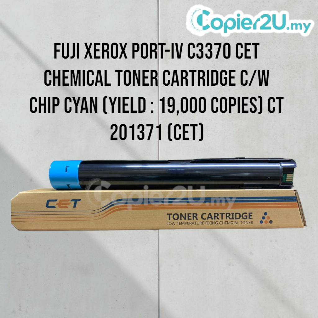 FUJI XEROX PORT-IV C3370 CET CYAN TONER CARTRIDGE C/W CHIP (CT 201371 ...