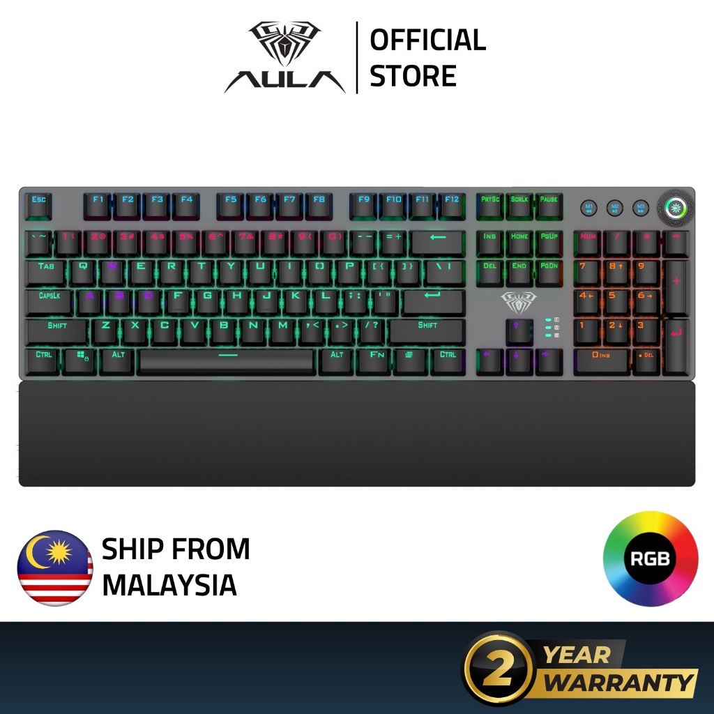 AULA F2088 Mechanical Gaming Keyboard F2058 Wrist Rest RGB Lighting ...