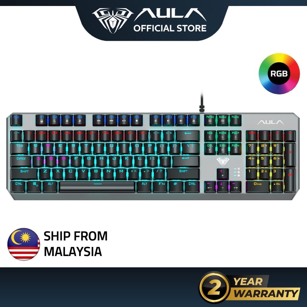 AULA F2066 Gaming Mechanical Keyboard with RGB Lighting Effect | Shopee ...
