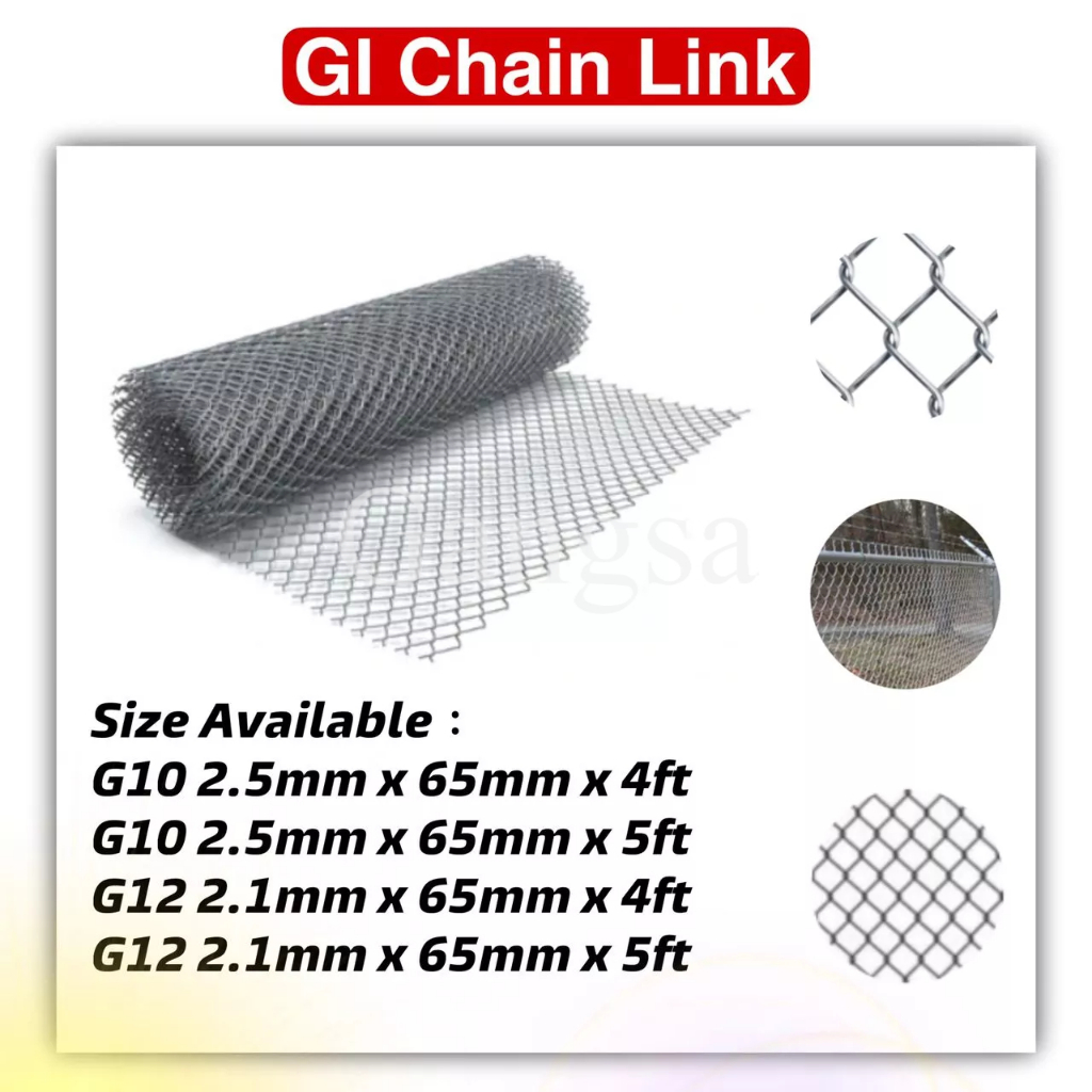 Galvanized Chain Link Fence Pagar Rantai/Pagar Chainlink Galvanized ...