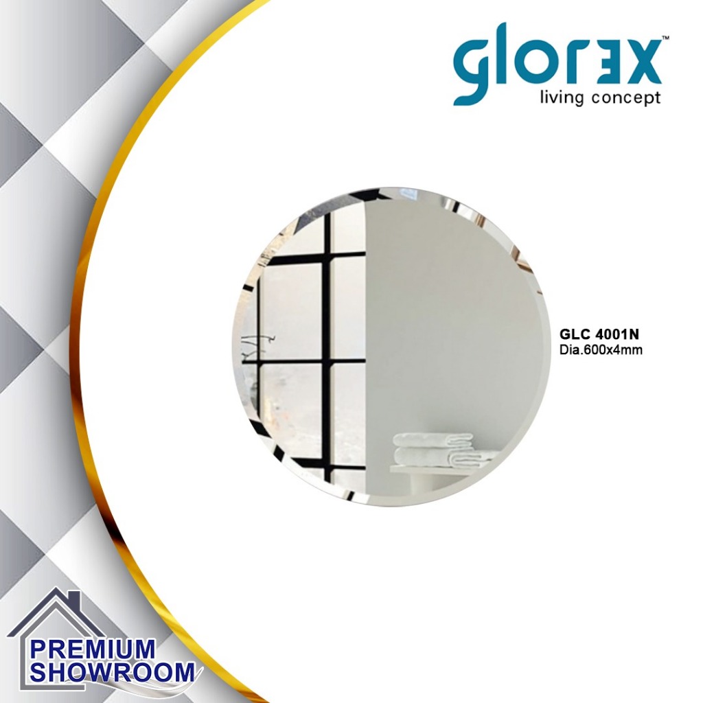 GLOREX GLC 4001N 60cm High Quality Round Mirror Bathroom Mirror Wall Mirror | Shopee Malaysia
