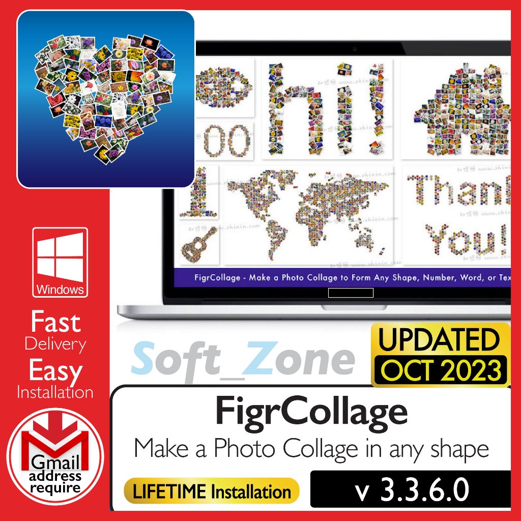 FigrCollage 3.3.6 - Make A Photo Collage from A Shape or Text | Windows ...