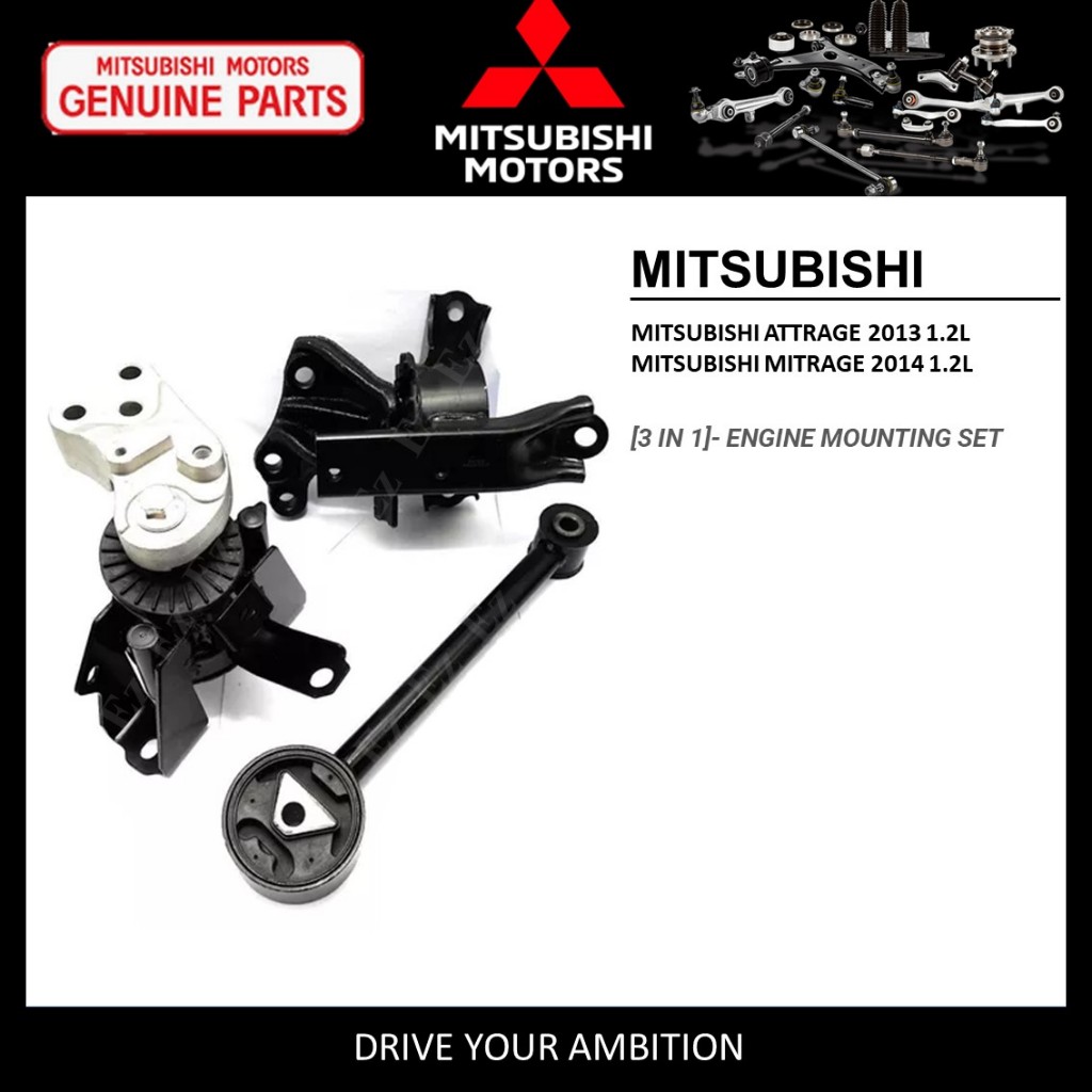 [3 IN 1] - ENGINE MOUNTING SET FOR MITSUBISHI ATTRAGE 1.2 2013 AUTO ...