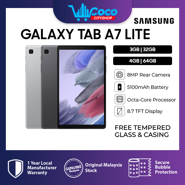 Samsung Galaxy Tab A7 Lite LTE Version Tablet | Original Samsung Malaysia | Shopee Malaysia