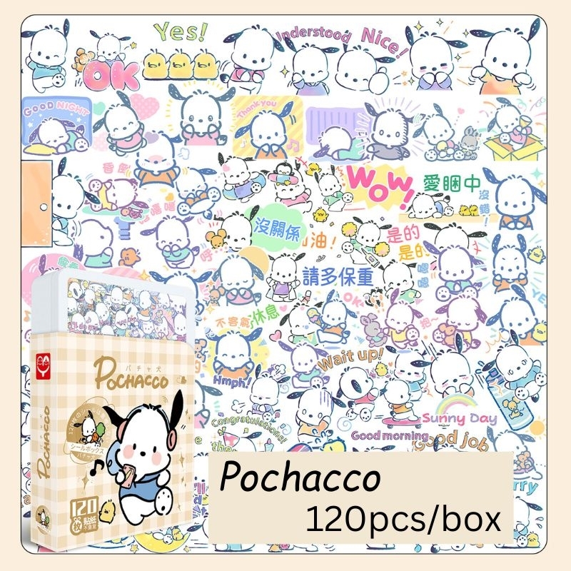 120pcs Sanrio Stickers Gift Box Pelekat Comel Kuromi Cinnamoroll ...