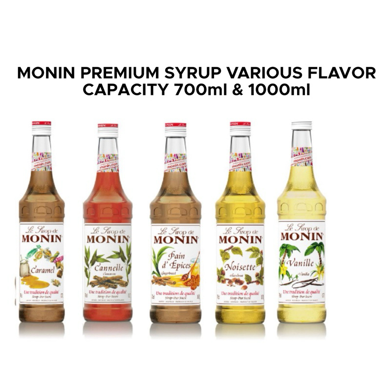 (Ready Stock) 1000ml MONIN Premium Syrup Halal Vanilla Caramel Hazelnut ...