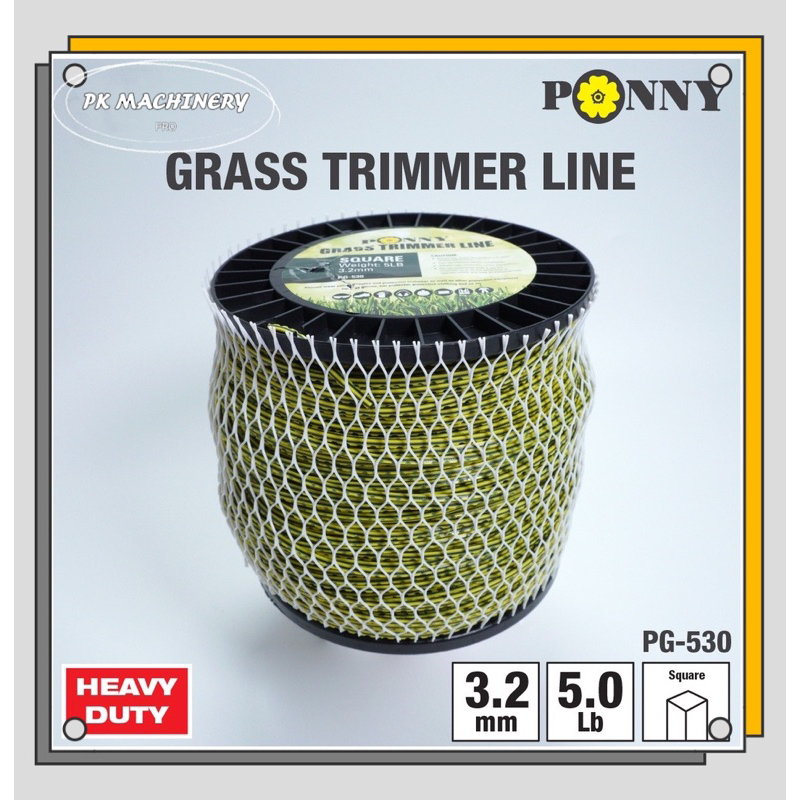 5 LB - 3.2mm PONNY Brush Cutter Trimmer Line / Tali mesin rumput ...