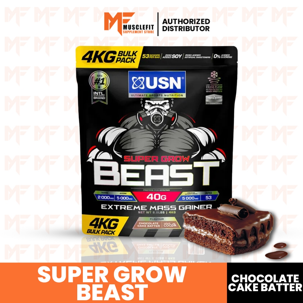 USN Super Grow Beast Extreme Mass Gainer 4 kg Halal Mass Gainer ...