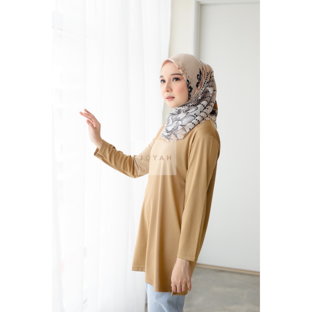 Joyah Plus Size Premium Muslimah/XS-XL/Baju Sukan Muslimah/Plain Jersi/ Microfiber Eyelet ...
