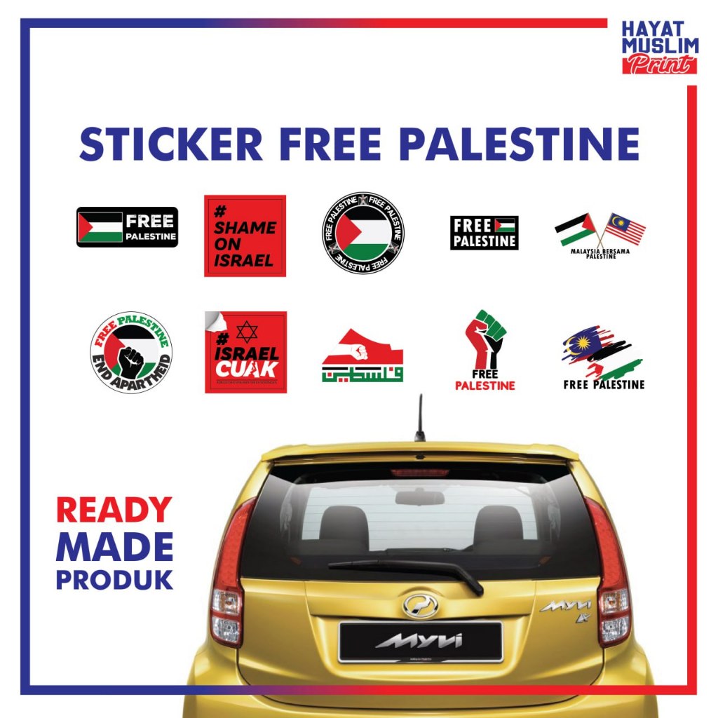 STIKER KERETA PALESTINE FREE PALESTINE | MOTOR STICKERS SOLIDARITY FOR ...