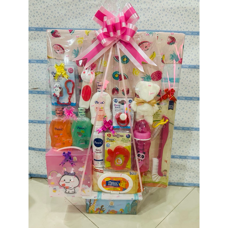 PUREEN NEW BORN BABY SET HAMPER Hamper 14 (FREE GREETING CARD) | Shopee ...