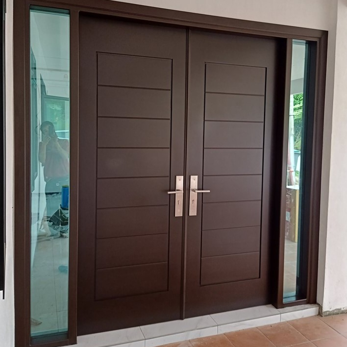 Pintu Kayu Utama Depan Rumah Tahan Hujan & Panas Full Solid Timber ...