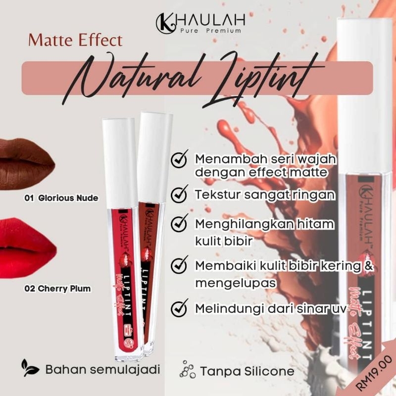 khaulah liptint (natural ingredient no nasty toxins) | Shopee Malaysia
