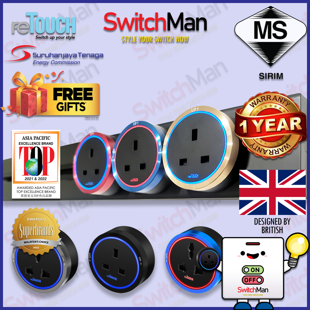 [SIRIM] reTouch 32A Power Track 400/600/800/1000mm Surface/Conceal 13A ...