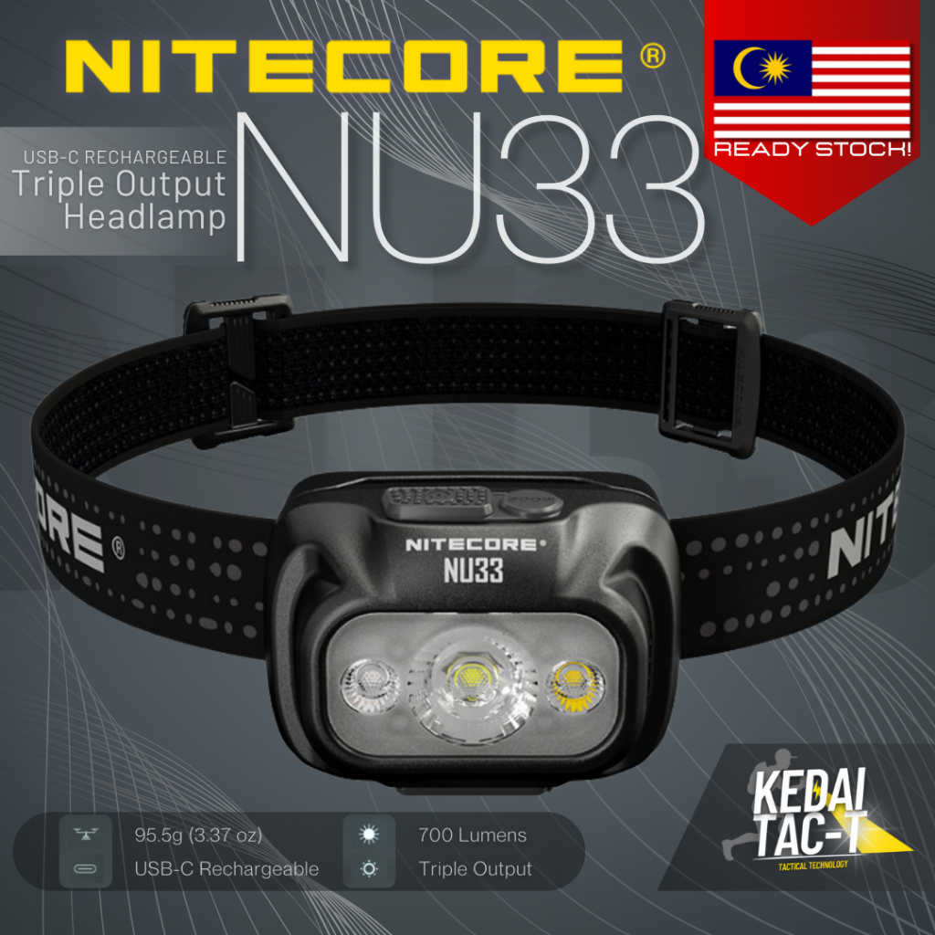 NITECORE NU33 - 700 Lumen LED Rechargeable Headlamp with White and Red ...