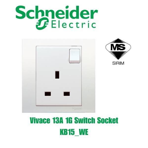 SCHNEIDER VIVACE SERIES WHITE SWITCHES & SOCKETS (1G1W/2G1W/3G1W/4G1W ...