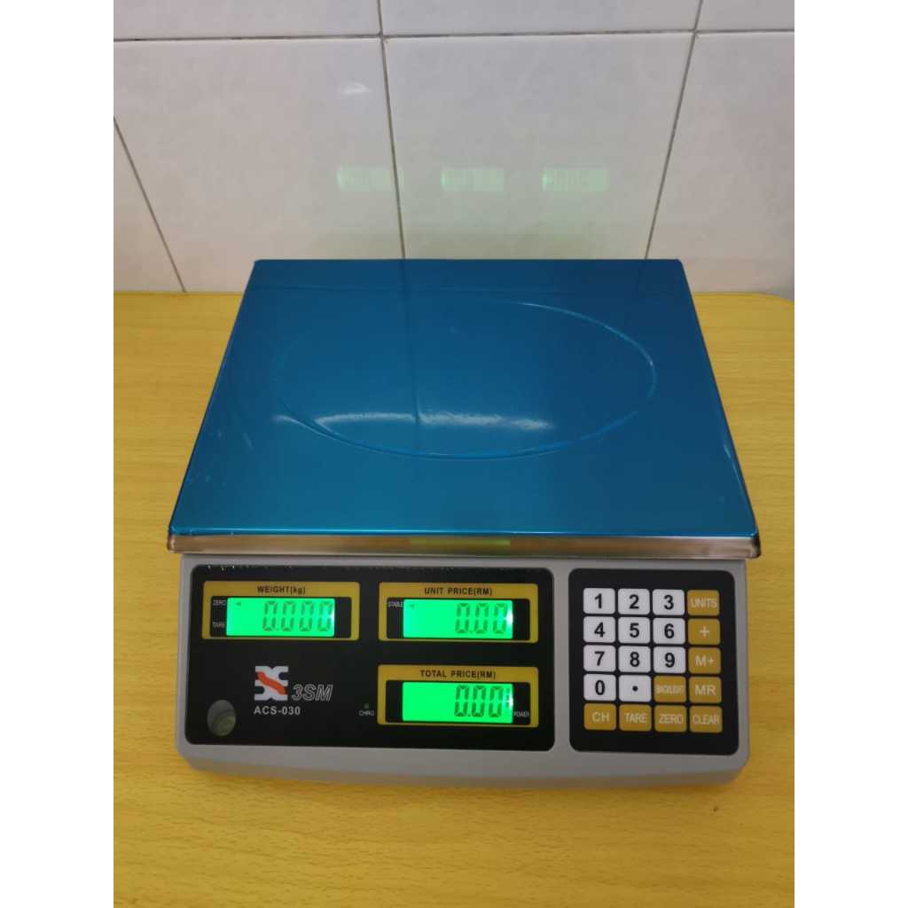 30kg 3SM ACS030 Premium High Precision Price Computing Scale (Long hour ...