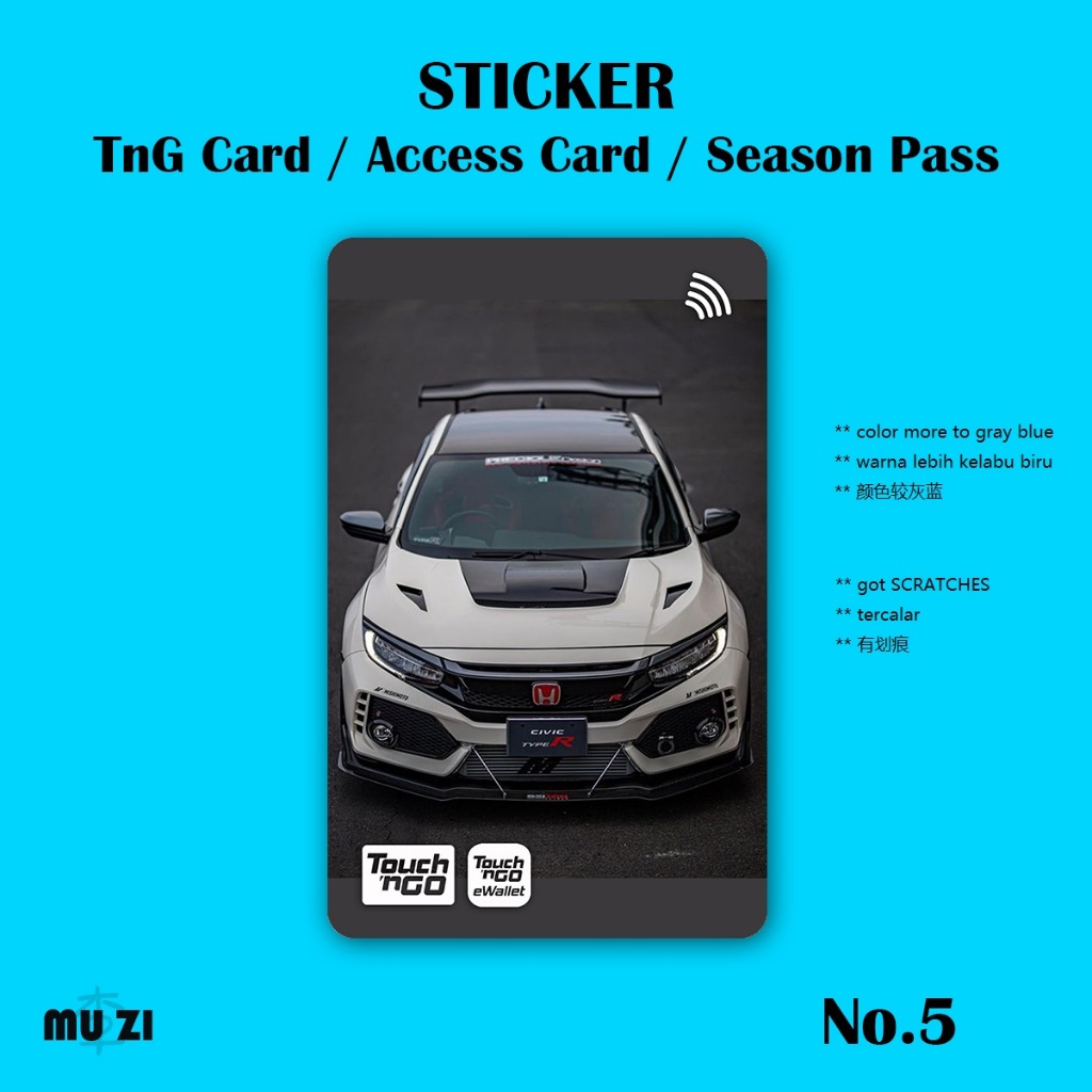 GLOSSY Honda TnG Card STICKER NFC STICKER Waterproof Thick Hard ...