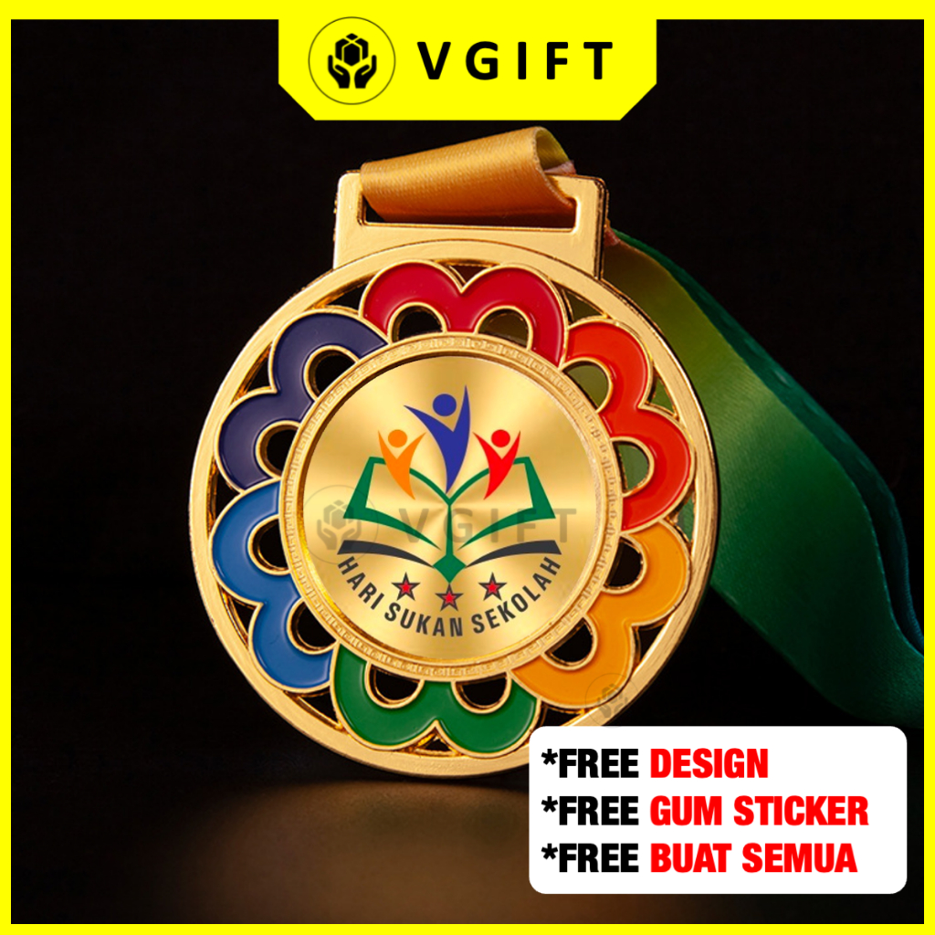 [KL SELLER] METAL Medal Both Side Sticker Medal Besi (Alloy) with ...