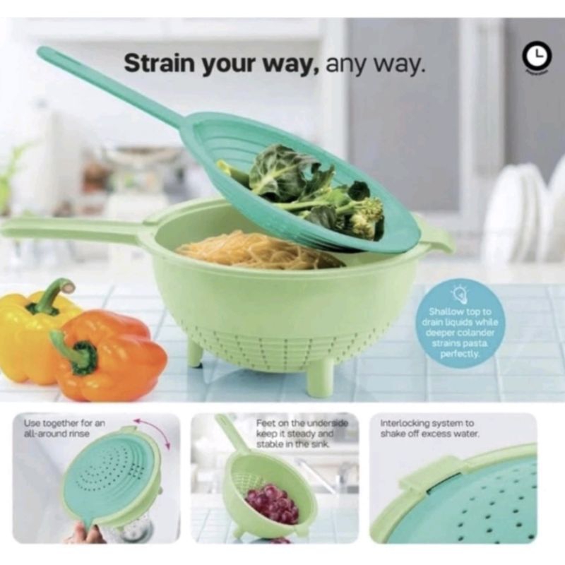 Tupperware Double Colander (1pc) | Shopee Malaysia