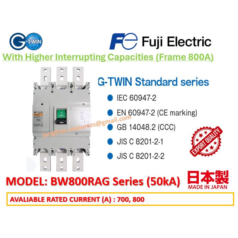 FUJI ELECTRIC (MCCB) Moulded Case Circuit Breaker 3 Pole (BW800RAG ...