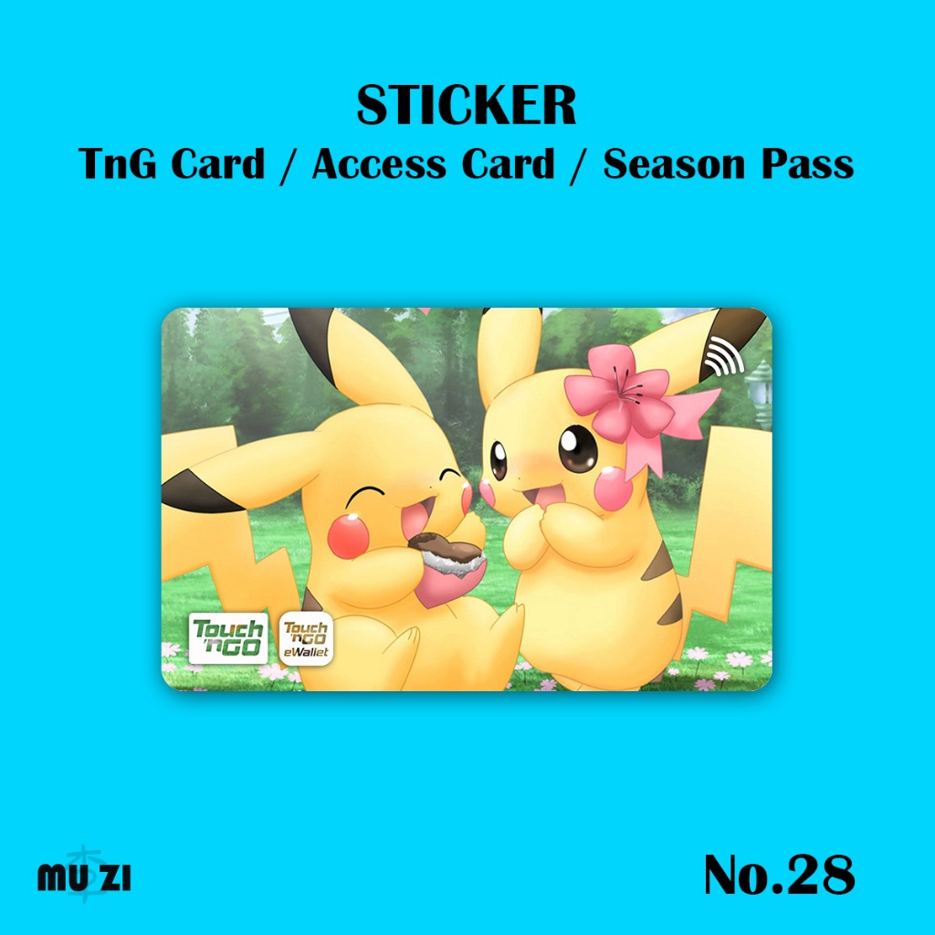 Pokemon Pikachu TnG Card STICKER NFC STICKER Waterproof Thick Hard ...