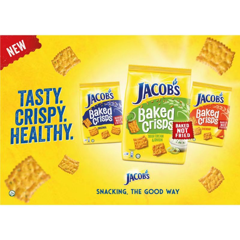 Jacob's Baked Crisps Cracker Big Pack 229g (Sour Cream/ Cheddar/Sweet ...