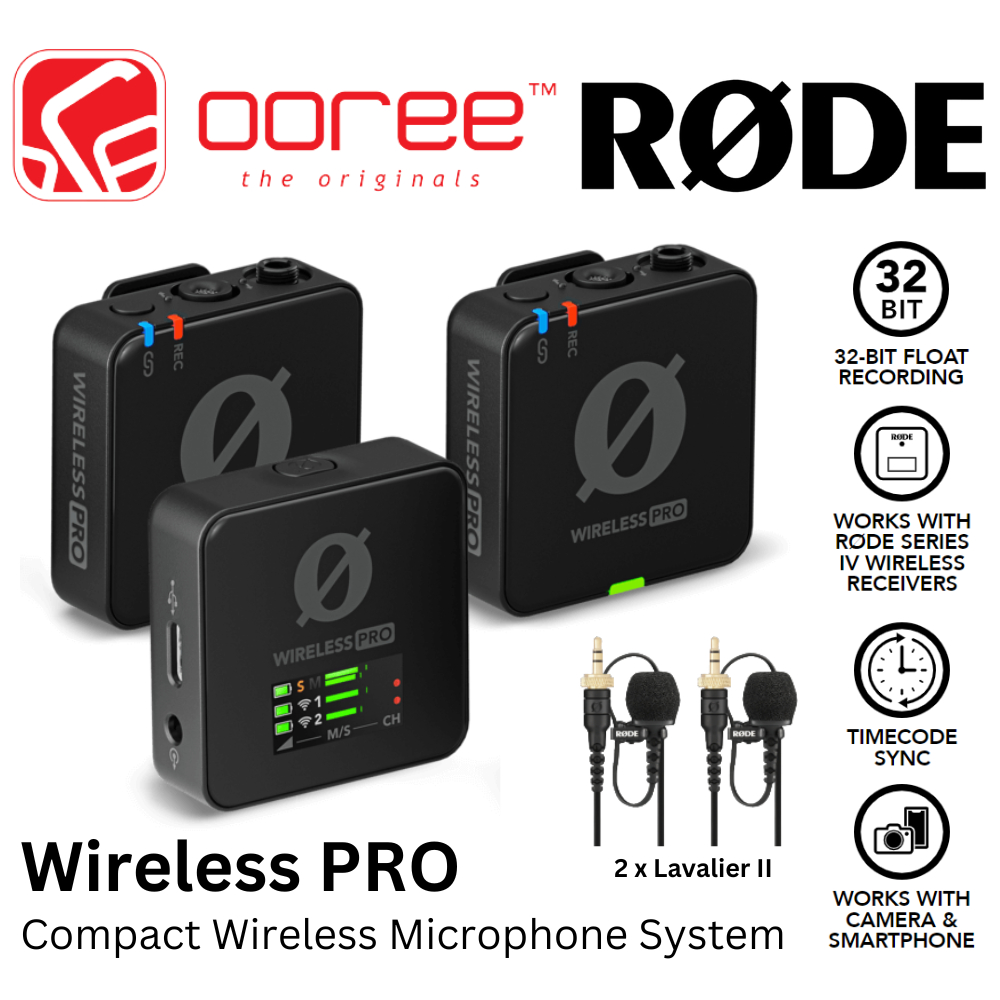 RODE WIRELESS PRO COMPACT WIRELESS MICROPHONE SYSTEM WITH 2 x LAVALIER ...