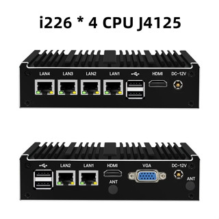 V60 Fanless Intel J4125 Pfsense Soft Router Intel I226 2.5G 4 LAN Mini PC OPNsense Firewall VPN ...