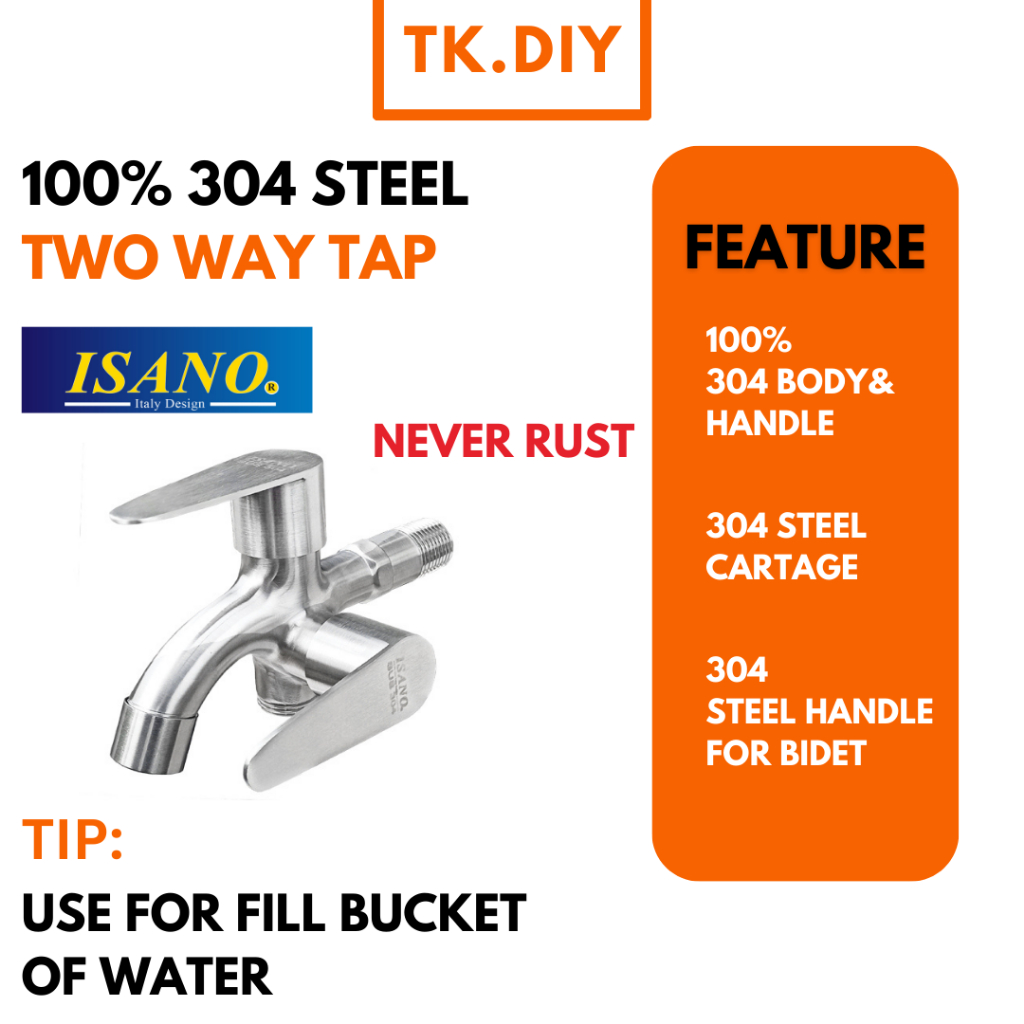 (1/2) SUS304 Stainless Steel Double Tap, Bibcock HEAVY DUTY BRASS ...