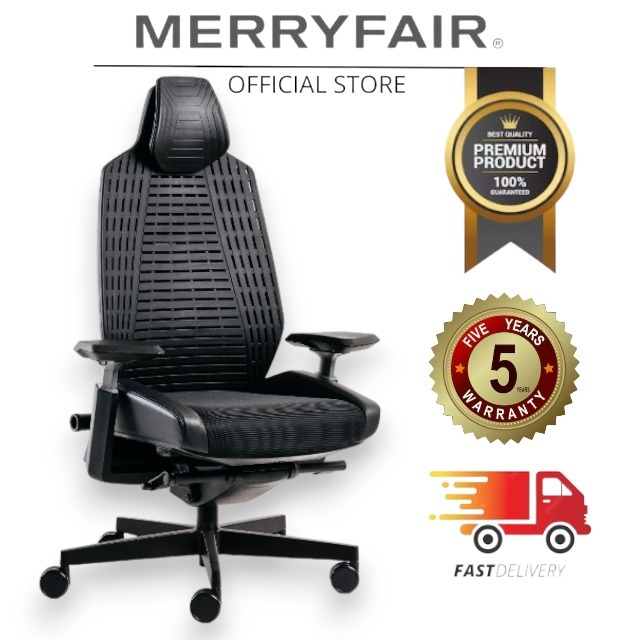 MerryFair Ronin High Back TPE Padded Seat Ergonomic Chair - Black ...