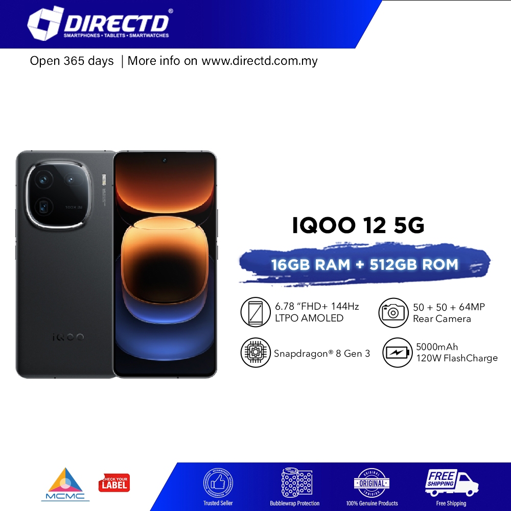 iQOO 12 5G [16GB RAM | 512GB ROM] | Shopee Malaysia