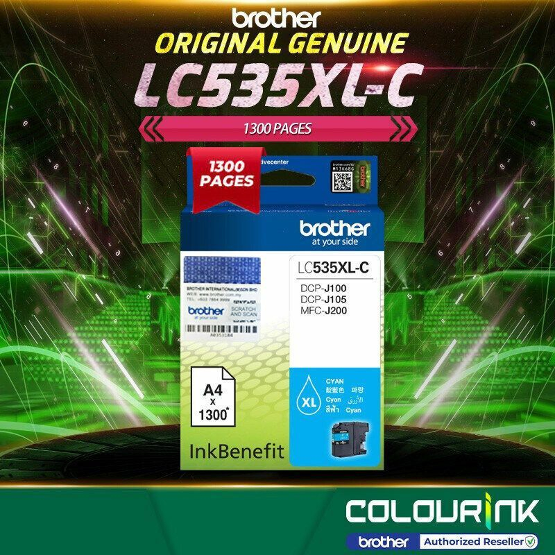 Brother Original Genuine LC535XL C Original Cyan Ink Cartridge DCP-J100 ...