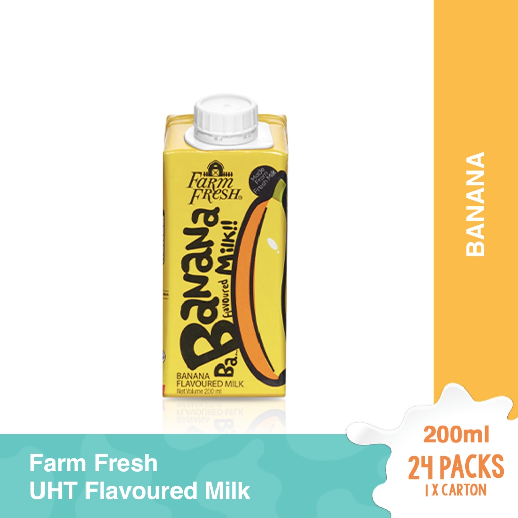 Farm Fresh UHT Banana Milk 200ml x 24 Packs | Shopee Malaysia