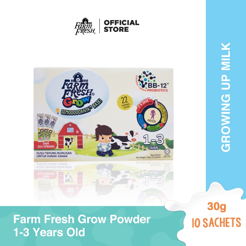 Farm Fresh Grow Powder 1-3 Years Old 30g x 10 sachet | Shopee Malaysia