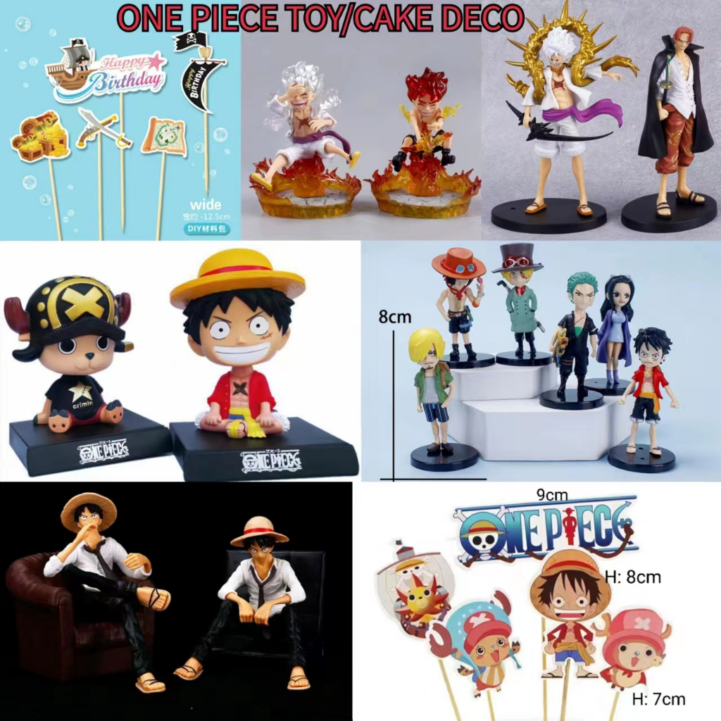 [WAWA] One Piece luffy cake decoration topper 海贼王路飞乔巴海盗船蛋糕装饰摆件 | Shopee ...