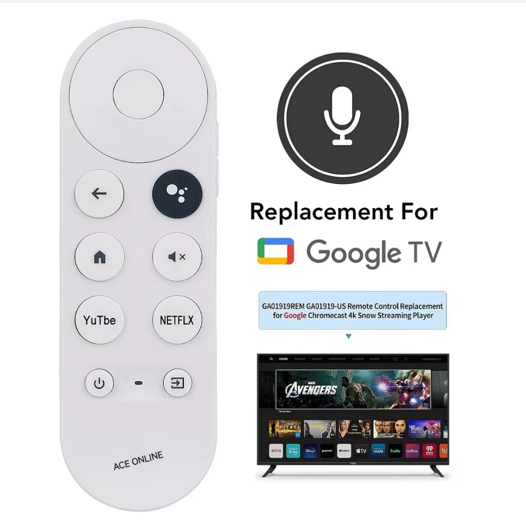 G9N9N Replacement For Voice Remote Control fit for Google Chromecast 4K ...