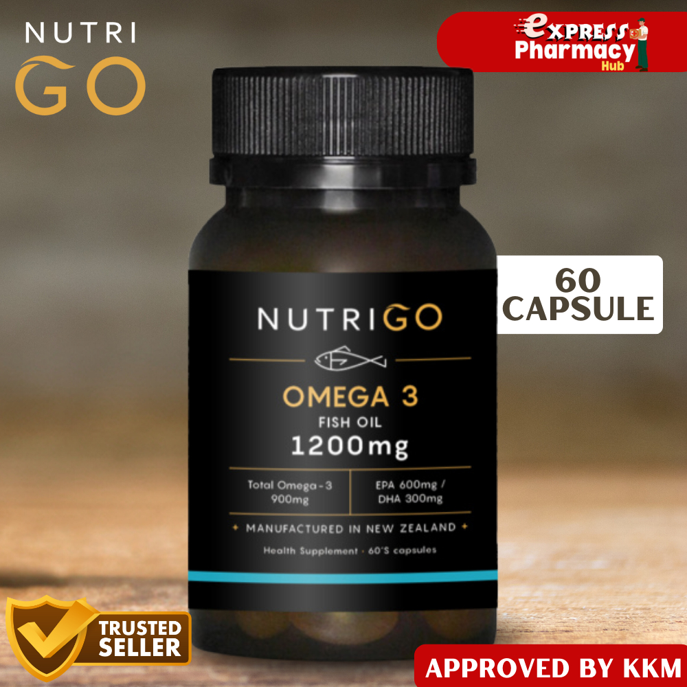 [PHARMACY STOCK!! 100% ORIGINAL] [READY STOCK] NutriGO Omega 3 Fish Oil 1200mg (60's / 120's ...