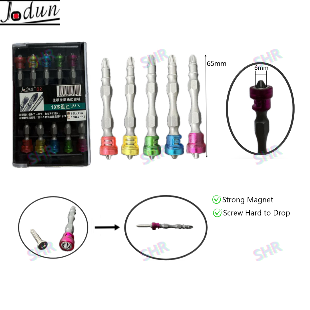 JODUN Super Strong Magnetic Power Bits / Screw Bits / Kepala Bunga ...