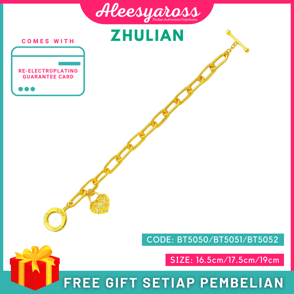 ZHULIAN Rantai Tangan BT5050 BT5051 BT5052 Rantai Paper Clip Love T Bar ...