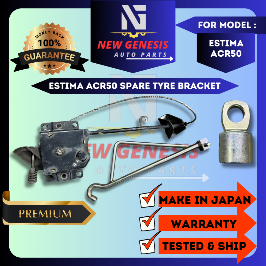 Toyota Estima ACR50 Spare Tyre Bracket with Special LOCK & Tools ...