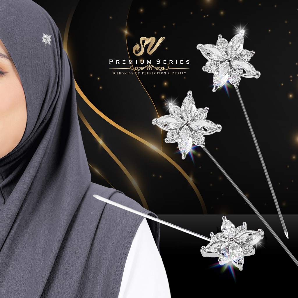 Sv Premium Jarum Peniti Zircon Kerongsang Pin Tudung Pin Shawl Bawal ...