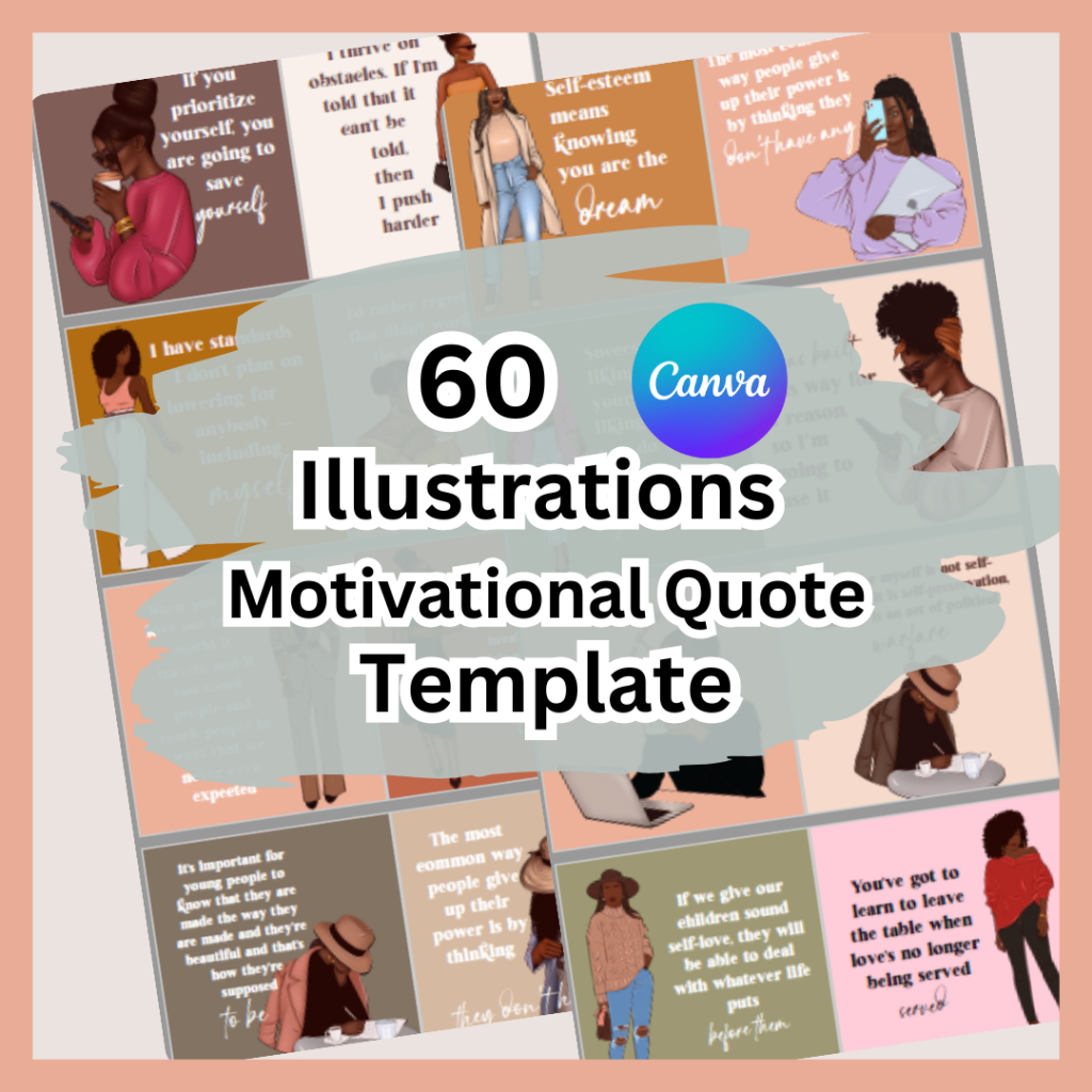 60 Illustrations Motivational Quote Templates [ Canva Template ...