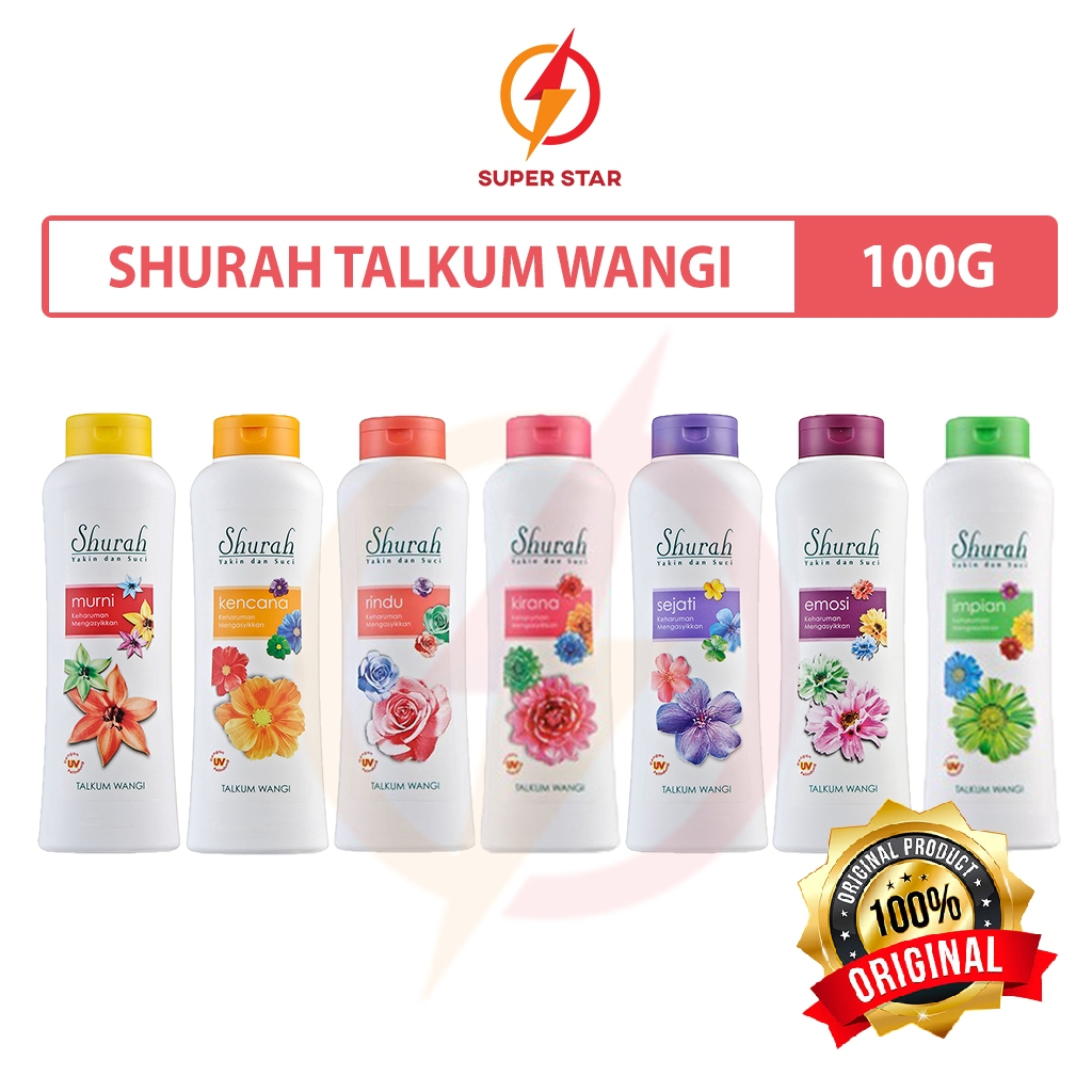 Shurah Talkum Wangi 100g ( Sejati / Kirana / Kencana / Impian / Murni ...