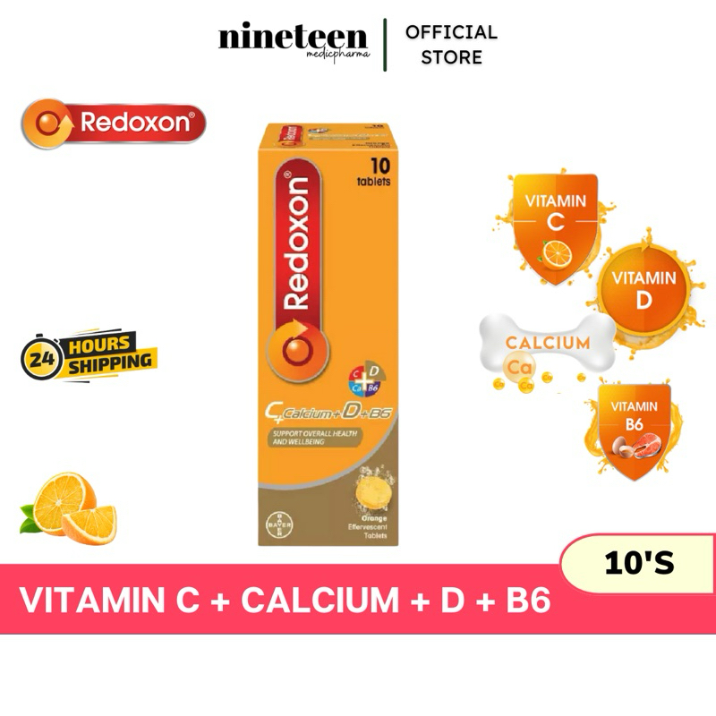 REDOXON Vitamin C 1000mg + Calcium + Vit D + Vit B6 (Effervescent ...