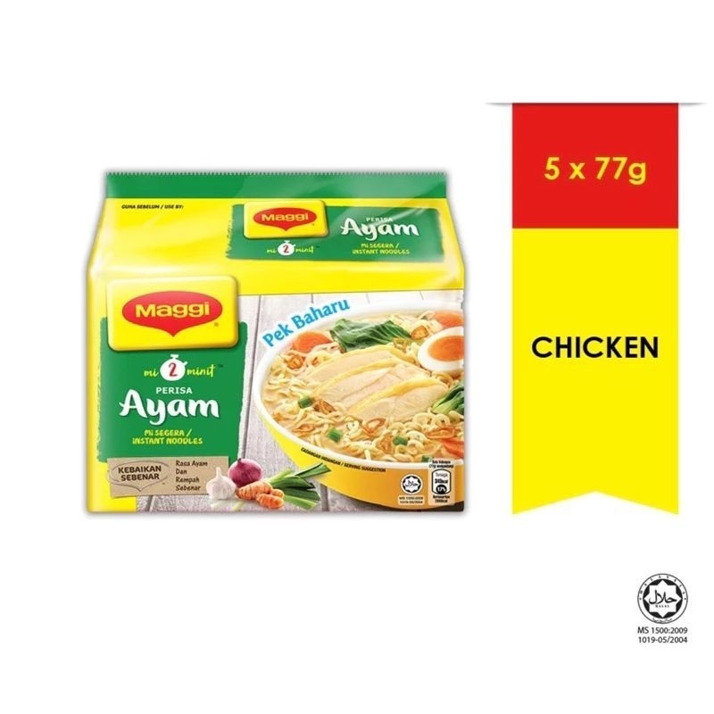 Maggi Ayam 2 Minutes Instant Noodles (77g x 5 Packs) | Shopee Malaysia