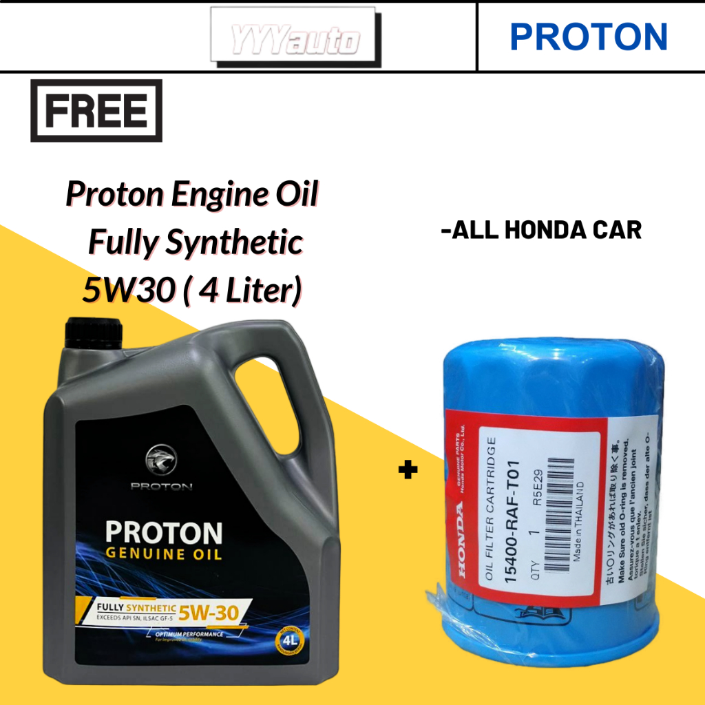 ORIGINAL Proton 5W30(4L) Fully synthetic Engine Oil + Oil Filter # ...