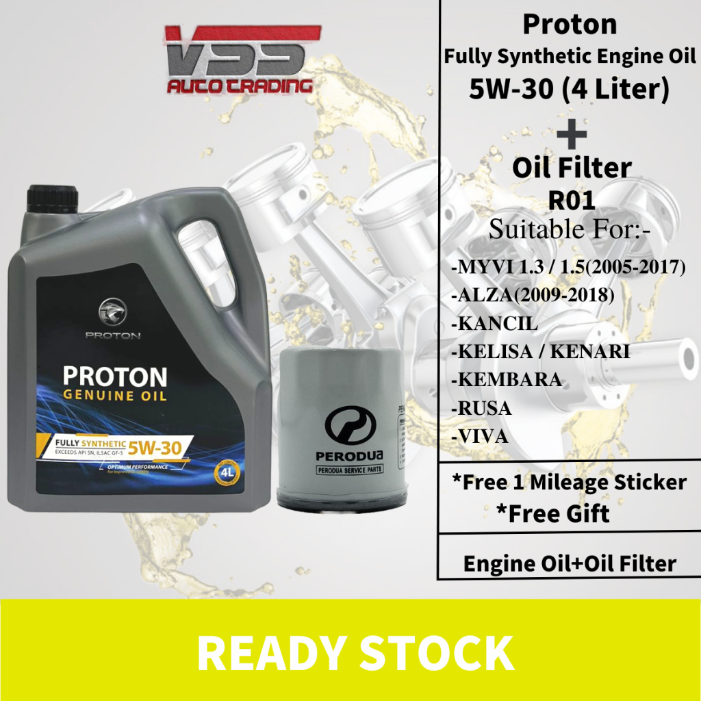 Proton 5W30(4L) Fully synthetic Engine Oil + Oil Filter #PROTON #HONDA ...