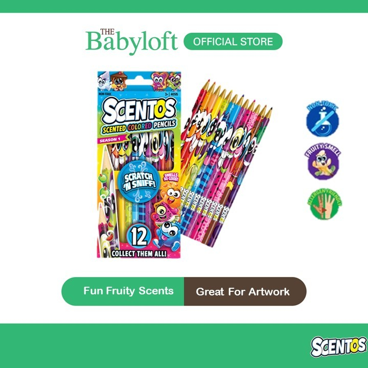 Scentos Scented Coloured Pencils (12ct) | Shopee Malaysia
