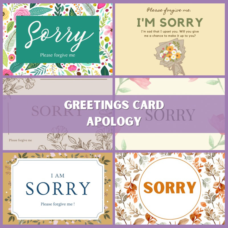[PACK/5pcs] APOLOGY SORRY CARD GREETINGS CARD | Shopee Malaysia